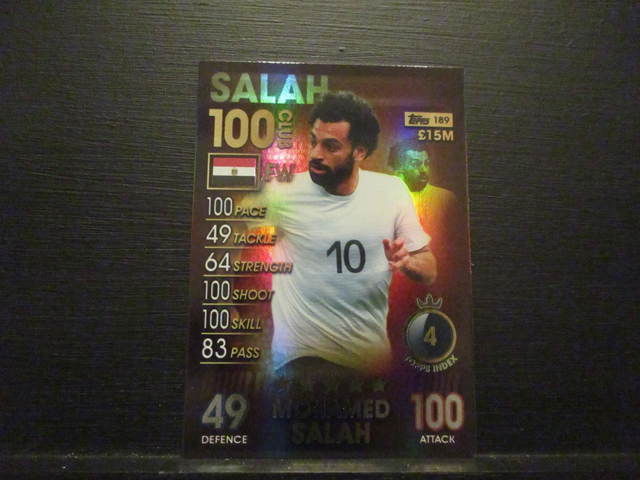 Mohamed Salah - 100 Club Match Attax 101 Original Trading Card