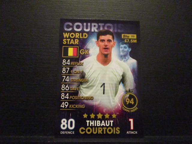 Thibaut Courtois - World Star Match Attax 101 Original Trading Card