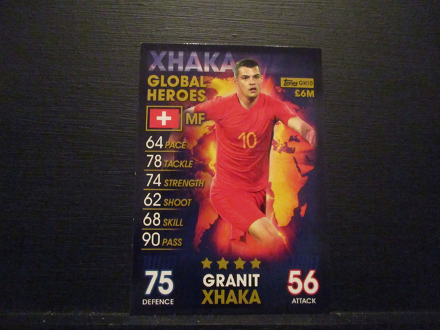 Granit Xhaka - Global Heroes Match Attax 101 Original Trading Card