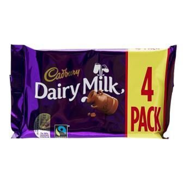Cadbury Dairy Milk pack of 4 x 27.2g bars