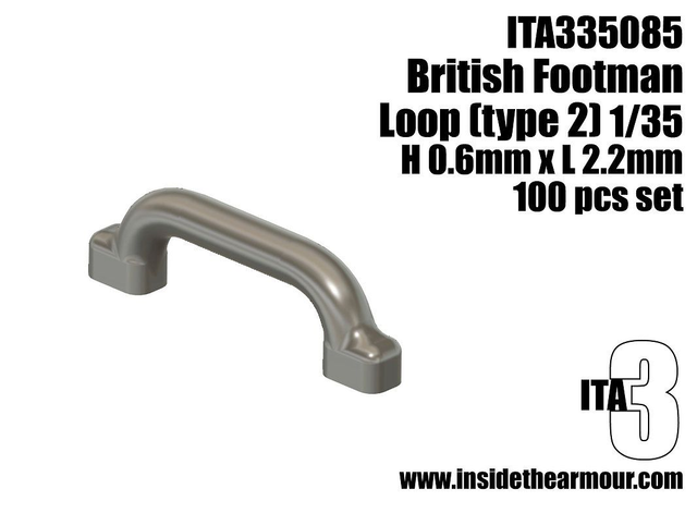 ITA3 - ITA335085 British tie down/ footman loops 1/35 2.2mm L Type 2 ...