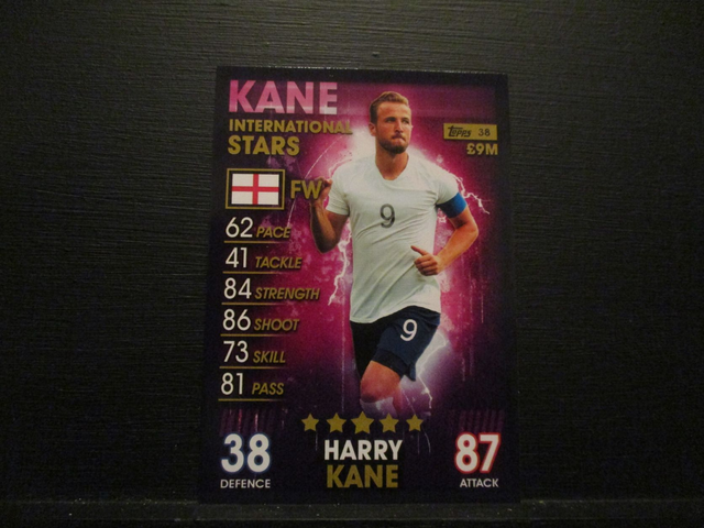 Harry Kane - International Stars Match Attax 101 Original Trading Card