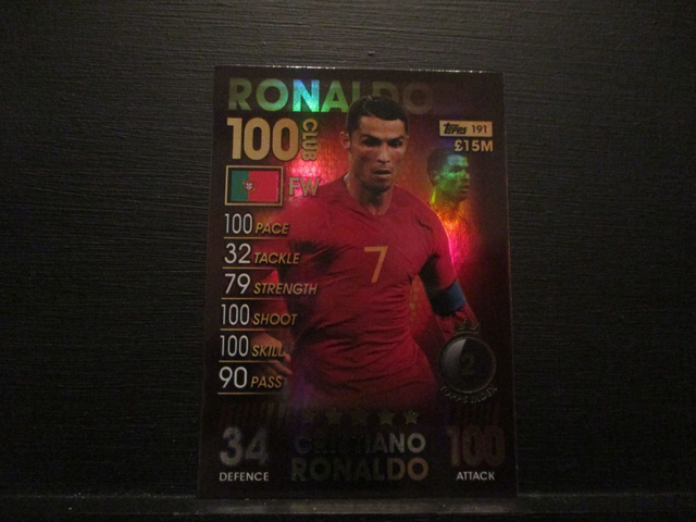 Cristiano Ronaldo - 100 Club Match Attax 101 Original Trading Card