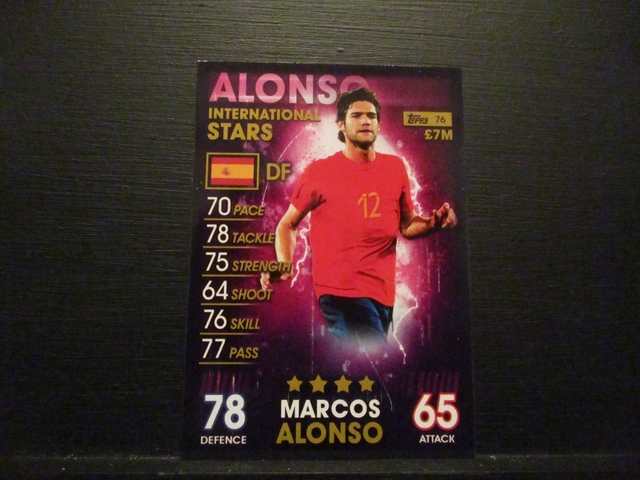 Marcos Alonso - International Stars Match Attax 101 Original Trading Card