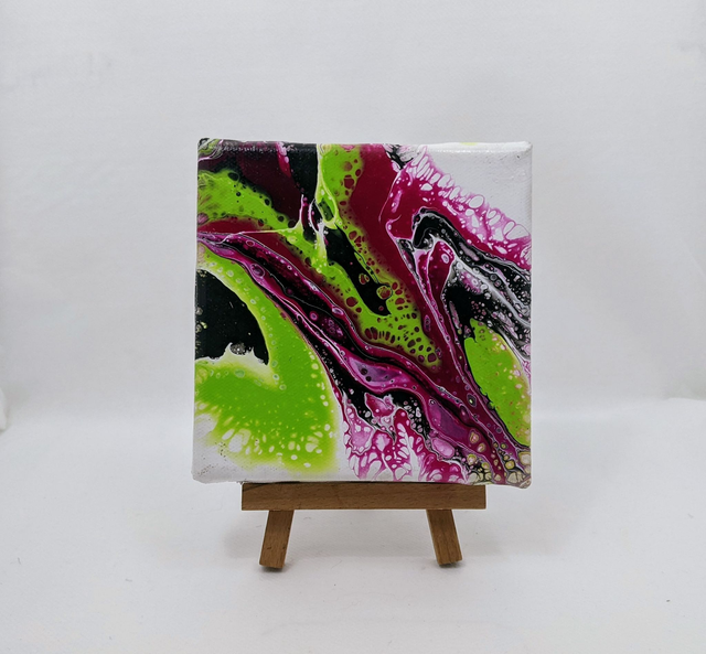 Petit tableau carré à l’acrylique 12 cm x 12 cm