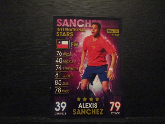 Alexis Sanchez - International Stars Match Attax 101 Original Trading Card