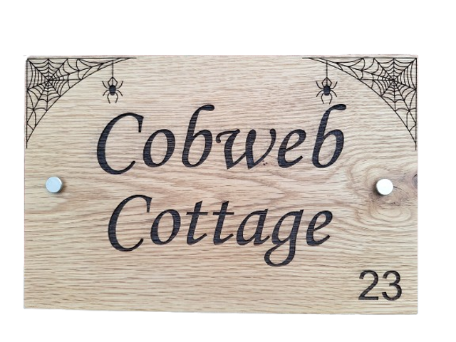 Solid Oak House Sign Various Sizes