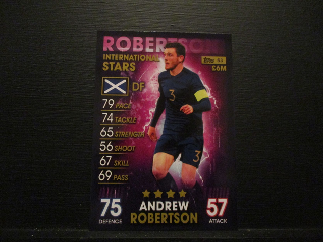 Andrew Robertson - International Stars Match Attax 101 Original Trading ...