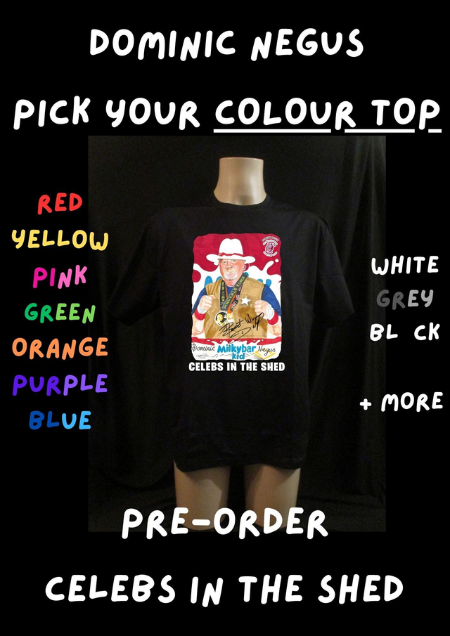 Dominic 'Milky Bar Kid' Negus Picture T-Shirt ADULT 100% Polyester Crew ...