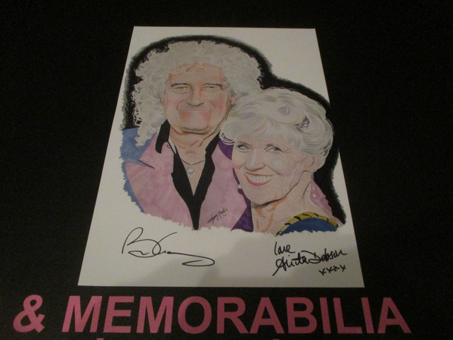 Brian May & Anita Dobson Limited Edition Signed A4 Portrait Drawing ...