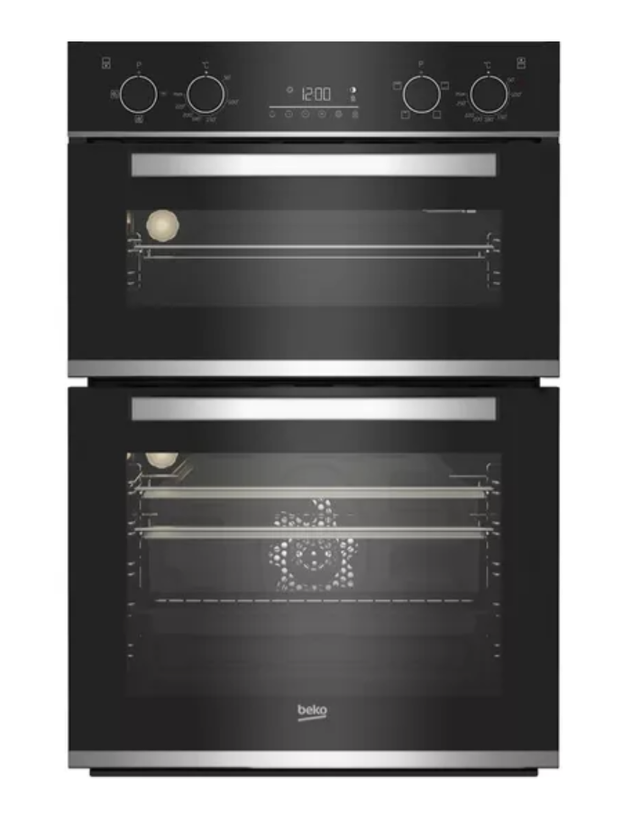 BEKO BBXDF25300X Electric Built-in Double Oven - Black & Stainless Steel