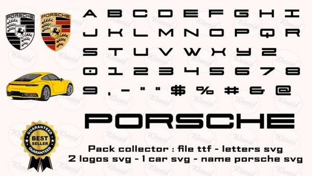 porsche svg calligraphy, Alphabet, Font, Letters, Customize Gift ...