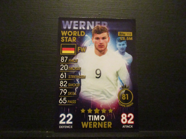 Timo Werner - World Star Match Attax 101 Original Trading Card