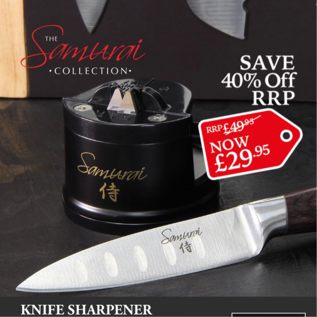 Metal Body Samurai Collection Knife Sharpener (black) (free postage ...