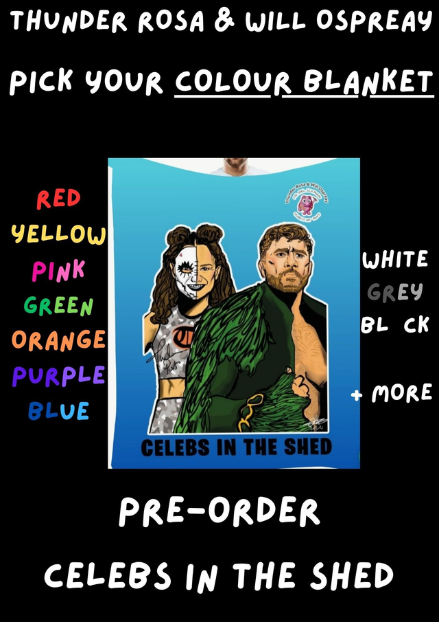 Thunder Rosa La Mera Mera & Will Ospreay AEW Wrestler Picture Blanket ...