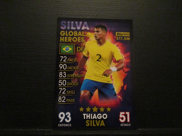Thiago Silva - Global Heroes Match Attax 101 Original Trading Card