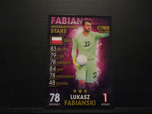 Lukasz Fabianski - International Stars Match Attax 101 Original Trading ...