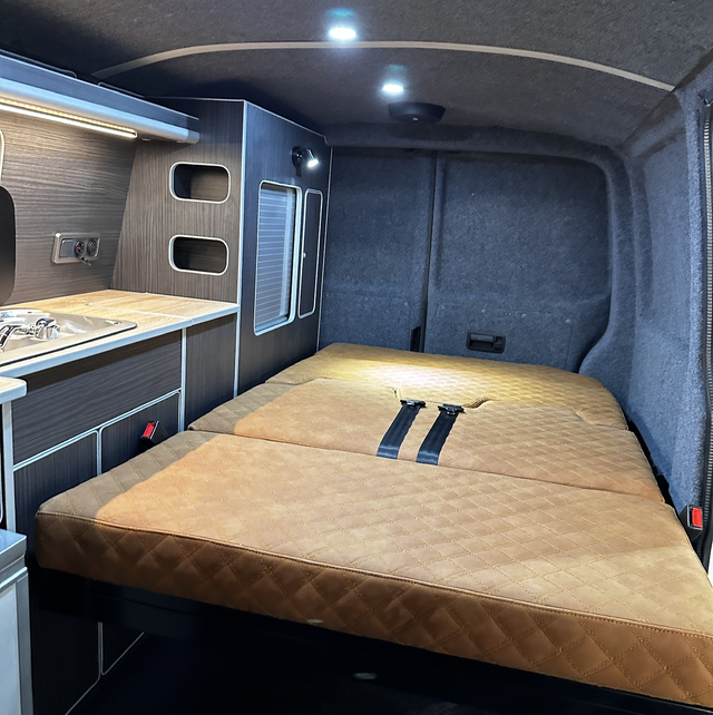 FULL WIDTH ROCK AND ROLL BED UPHOLSTERED