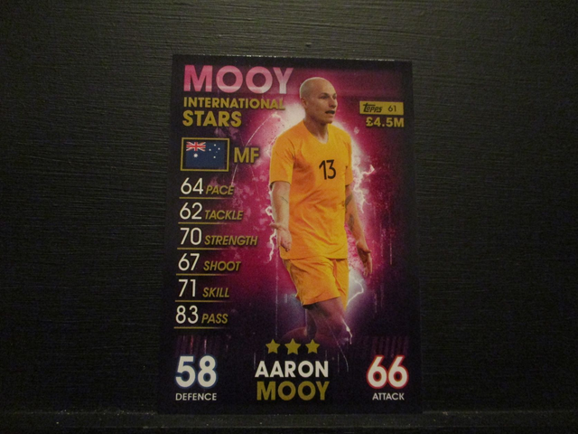 Aaron Mooy - International Stars Match Attax 101 Original Trading Card
