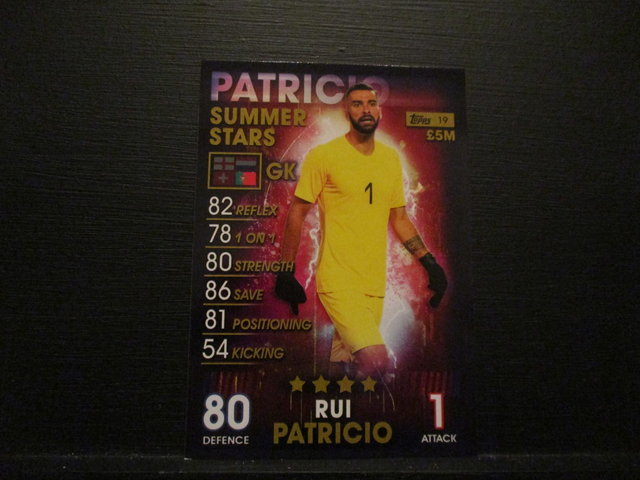 Rui Patricio - Summer Stars Match Attax 101 Original Trading Card