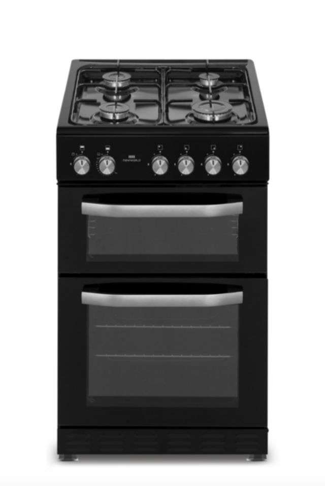 NWMID53GB 50cm Twin Cavity Gas Cooker - Black