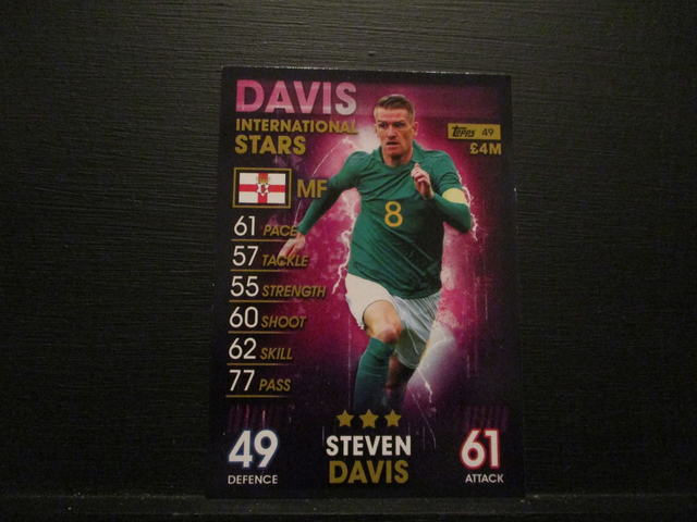 Steven Davis - International Stars Match Attax 101 Original Trading Card