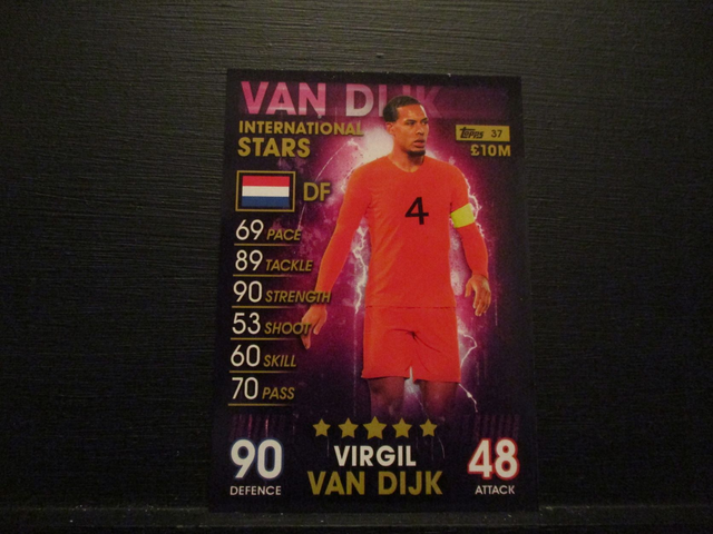 Virgil Van Dijk - International Stars Match Attax 101 Original Trading Card