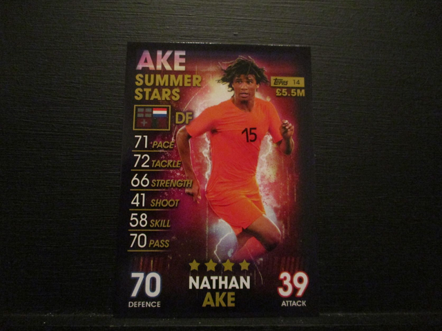 Nathan Ake - Summer Stars Match Attax 101 Original Trading Card