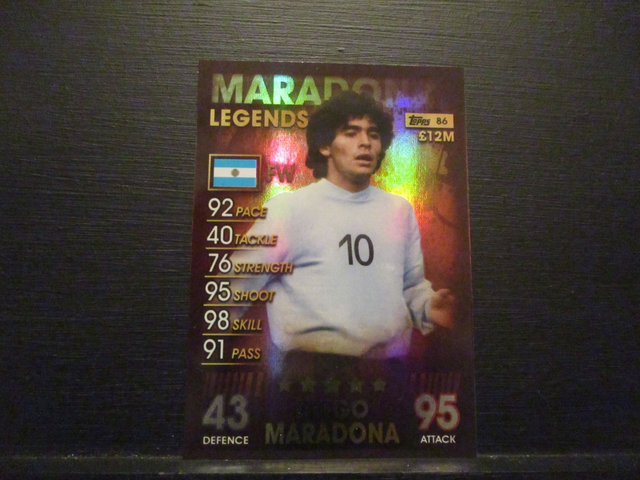 Diego Maradona - Legends Match Attax 101 Original Trading Card