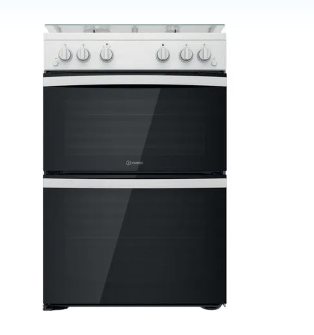 INDESIT Gas freestanding double cooker: 60cm - ID67G0MCW/UK