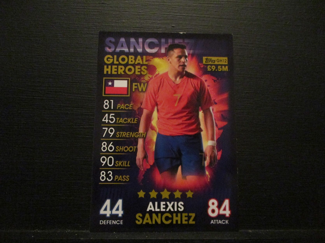 Alexis Sanchez - Global Heroes Match Attax 101 Original Trading Card