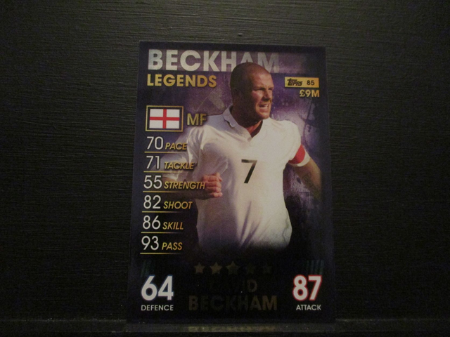 David Beckham - Legends Match Attax 101 Original Trading Card