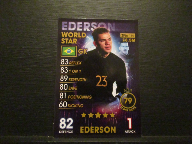 Ederson - World Star Match Attax 101 Original Trading Card