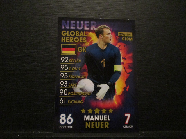 Manuel Neuer - Global Heroes Match Attax 101 Original Trading Card