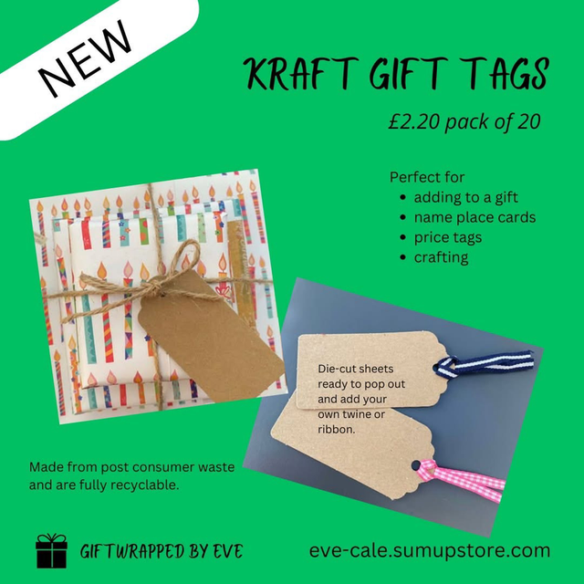 Large Gift Tags Natural Kraft Brown (pack of 20) | Giftwrapped by Eve