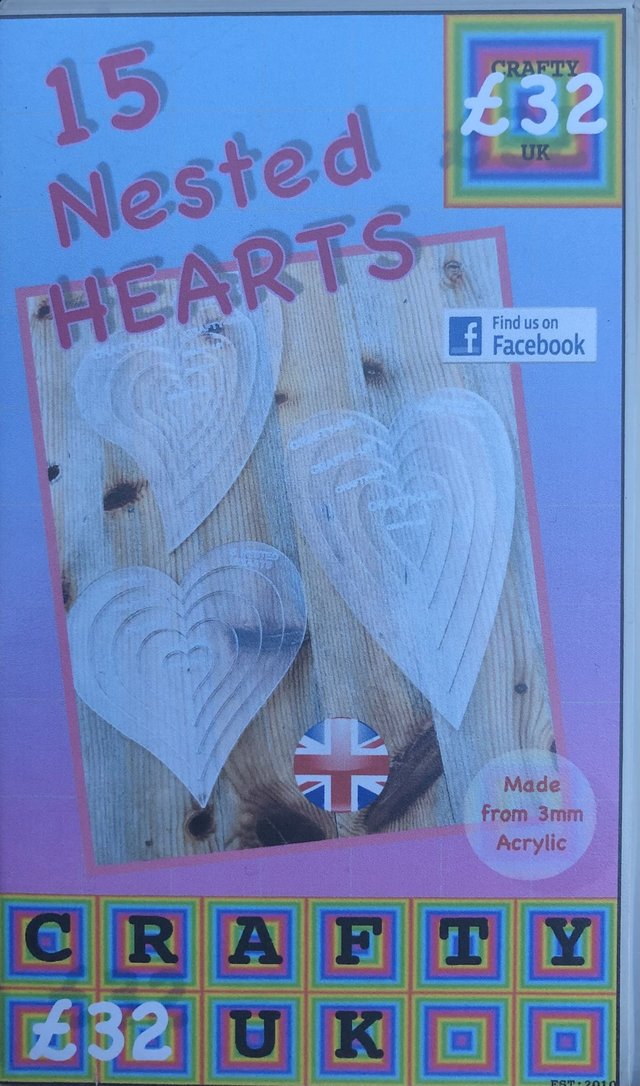 Nested Hearts x 15 Standard Curved and Long