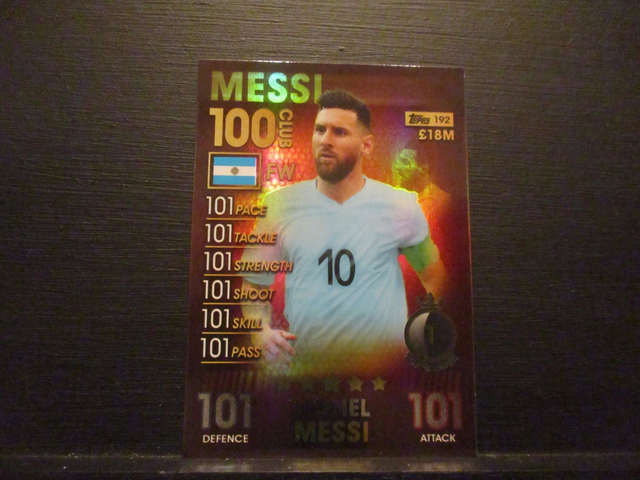 Lionel Messi - 100 Club Match Attax 101 Original Trading Card