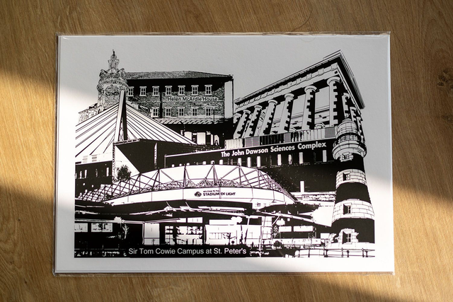 Sunderland landmarks fine art print (Powder Butterfly)