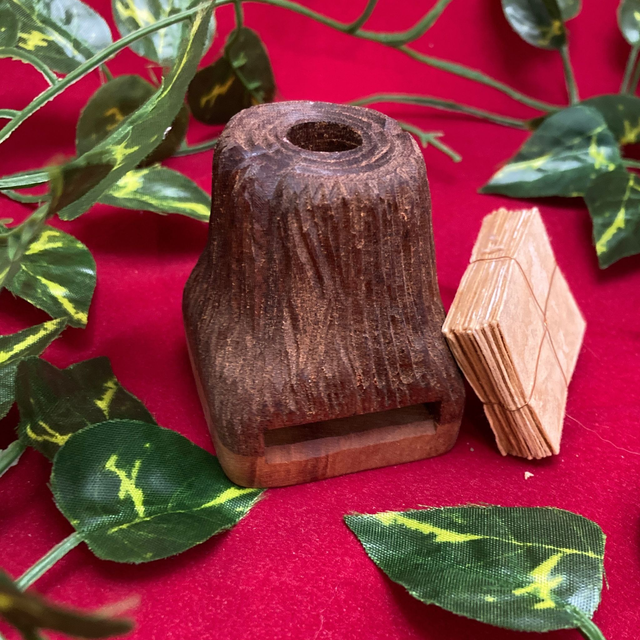 Hand-carved Tree Stump Spell Candle Holder (with petition holder and ...