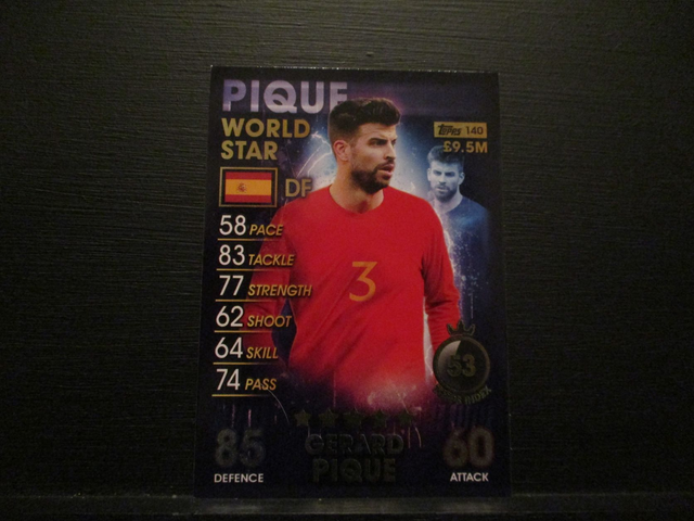 Gerard Pique - World Star Match Attax 101 Original Trading Card